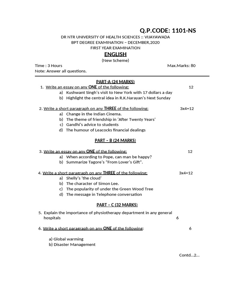 BPT First Year Exam Papers December 2020 | PDF | Cardiology | Physical ...