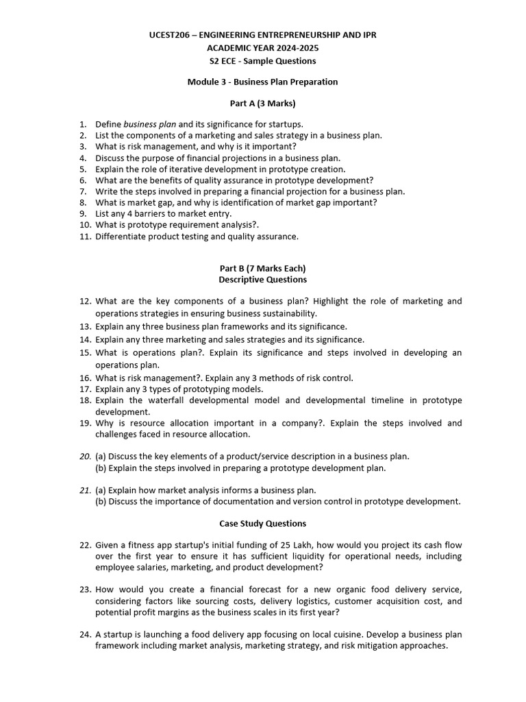 EPR Sample Questions Module 3_4 | PDF | Startup Company | Small ...