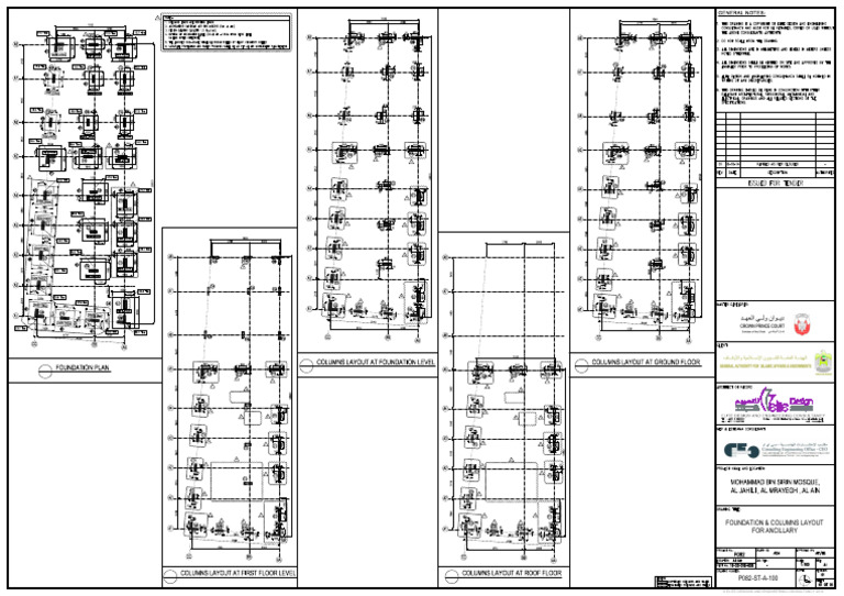 Foundation & Columns Layout For Ancillary: Scale - Scale - Scale | PDF