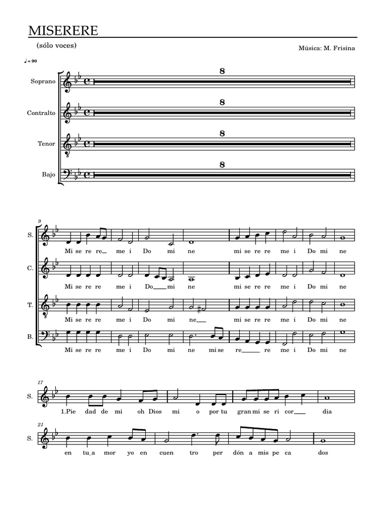MISERERE (Sólo Voces) | PDF | Música vocal | Canto