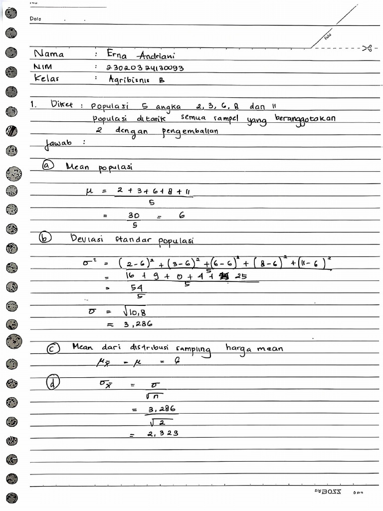 Statistika Distribusi Sampling | PDF