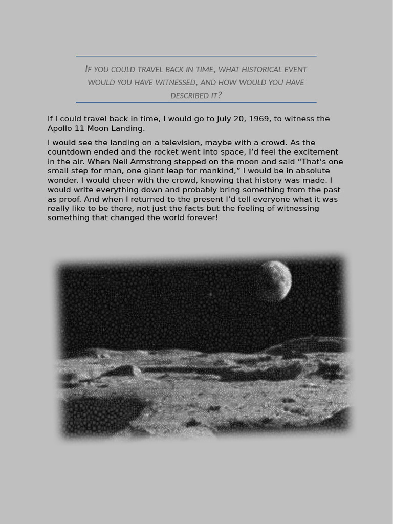 If You Could Travel Back in Time | PDF