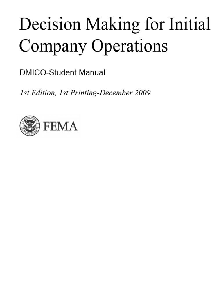 DMICO-Student Manual 2009 | PDF | Incident Command System | Decision Making