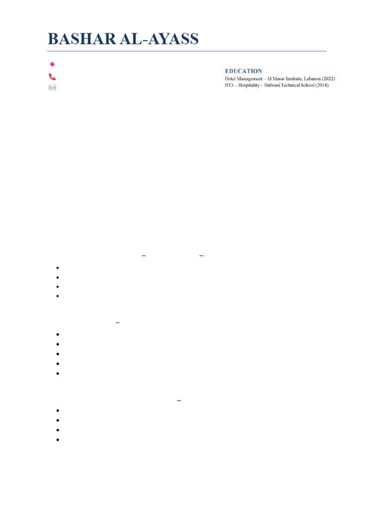 Bashar Al Ayass CV | PDF