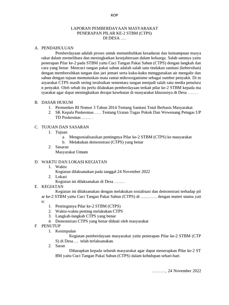 Lap. Pemberdayaan CTPS Desa | PDF