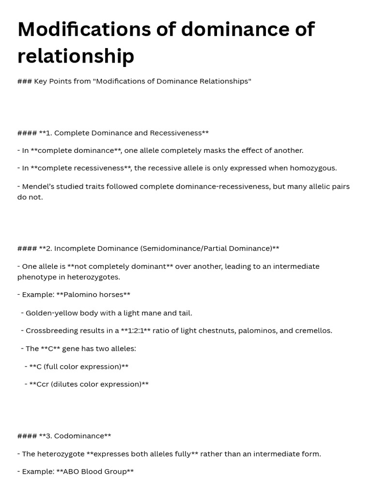 Modifications of Dominance of Relationship - 20250303 - 103521 - 0000 | PDF