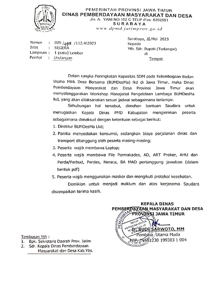 Contoh Undangan Dinas | PDF