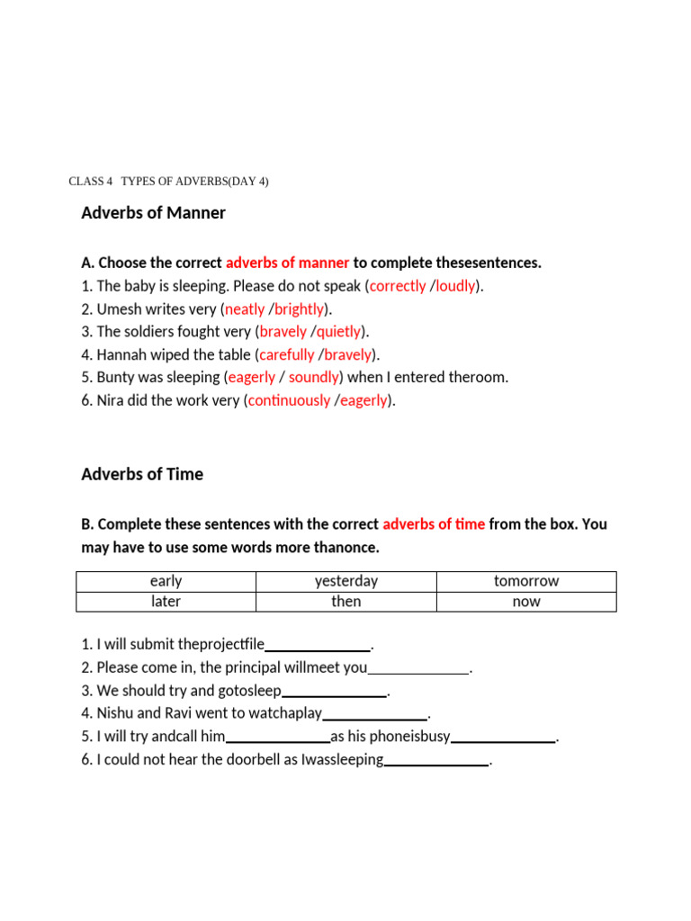 Unit10 C.W Adverbs | PDF