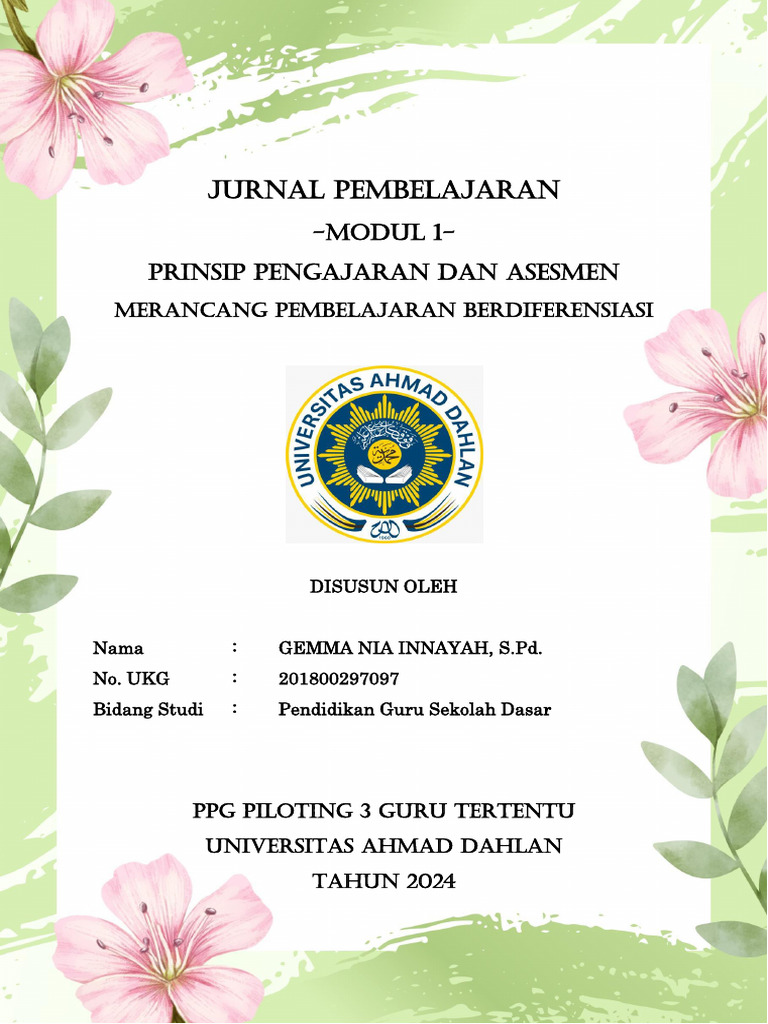 Jurnal Pembelajaran Modul 1 - Gemma Nia Innayah | PDF