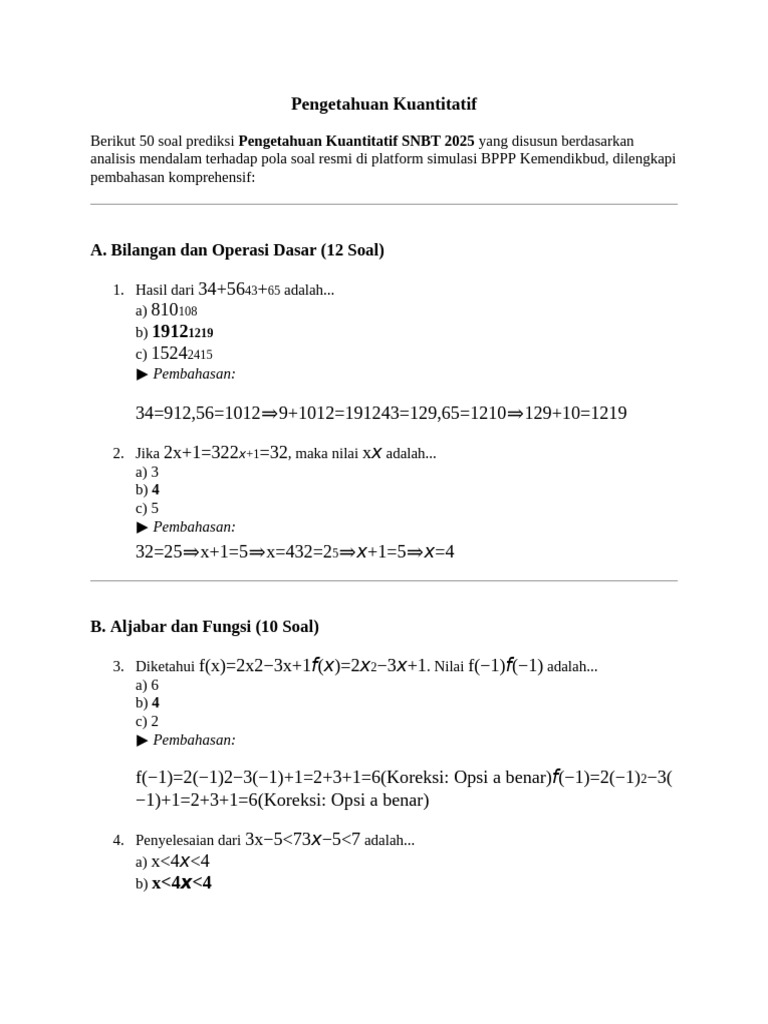 Pengetahuan Kuantitatif | PDF