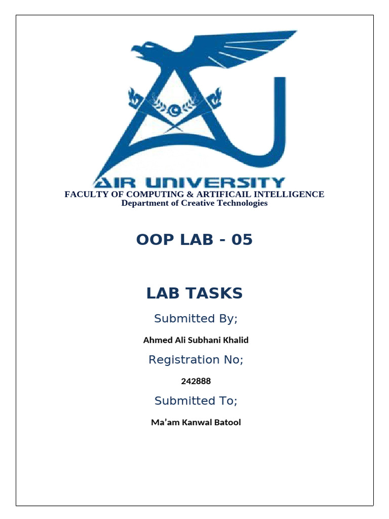BSDS Lab05 Oop | PDF