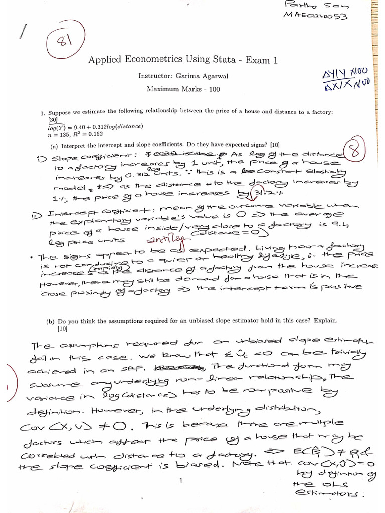 Matrics Exam 1 | PDF