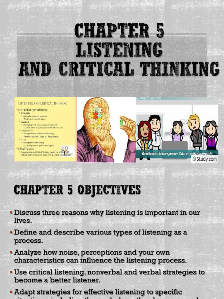 CH 4 Listening and Critical Thinking Notes | PDF | Nonverbal ...