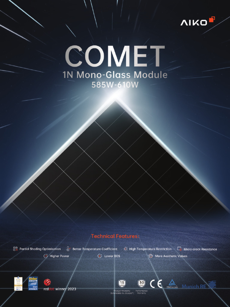 Comet 1N 184-AIKO-A-MAH72Mw 585-610W W (2278x1134x30mm) DSDR en 2407 V1.3 Including Partial ...