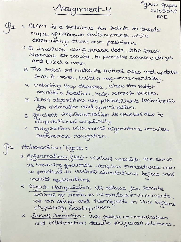 Assignment 4 Robotics | PDF