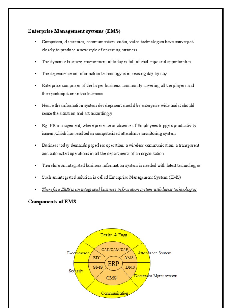 Enterprise Management Systems Main | PDF | Enterprise Resource Planning ...