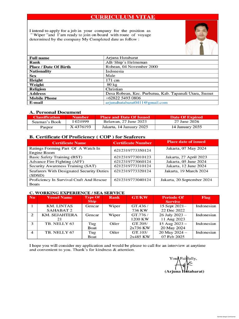 CV Arjuna Hutabarat-4 | PDF