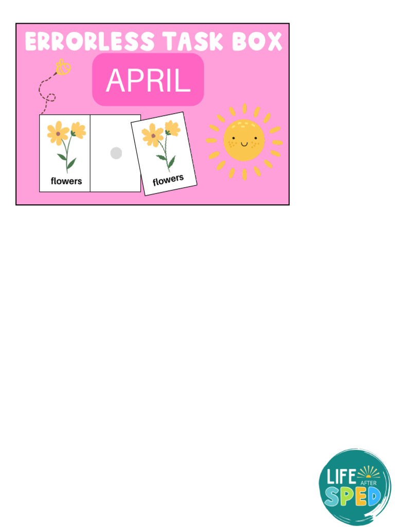 April: Errorless Task Box | PDF