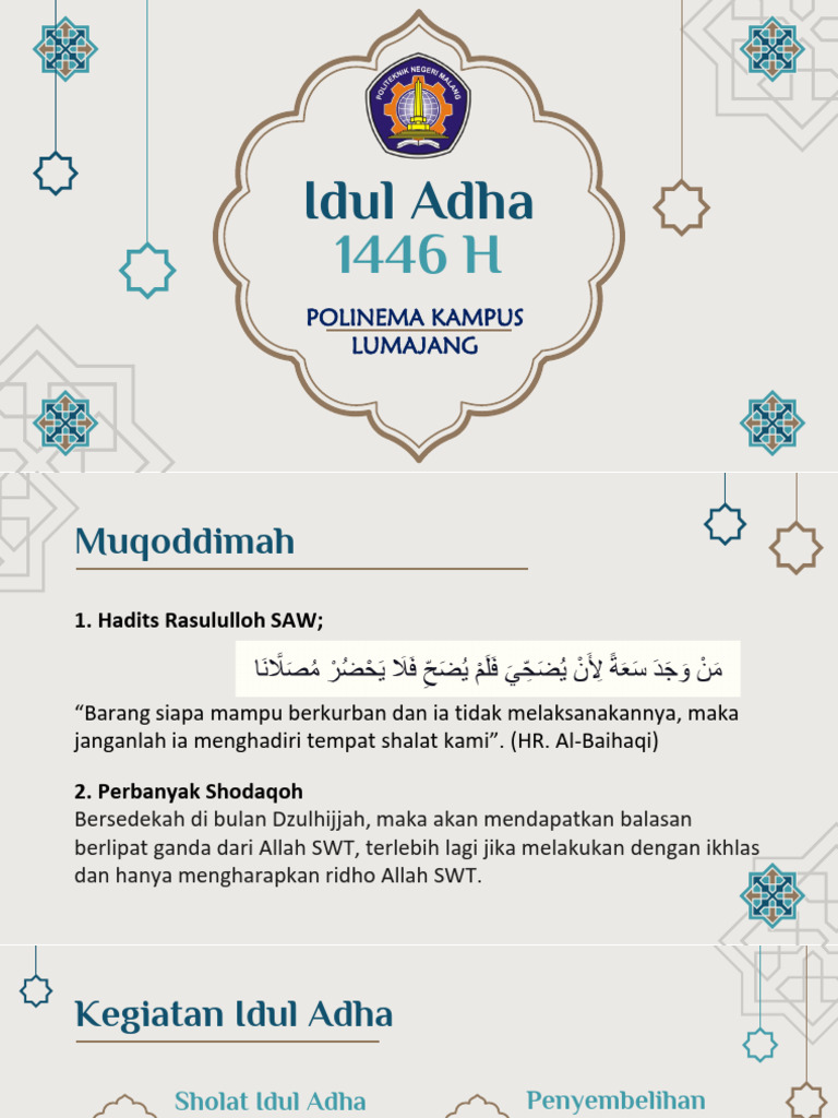 Idul Adha 1446 H - Polinema Lumajang | PDF
