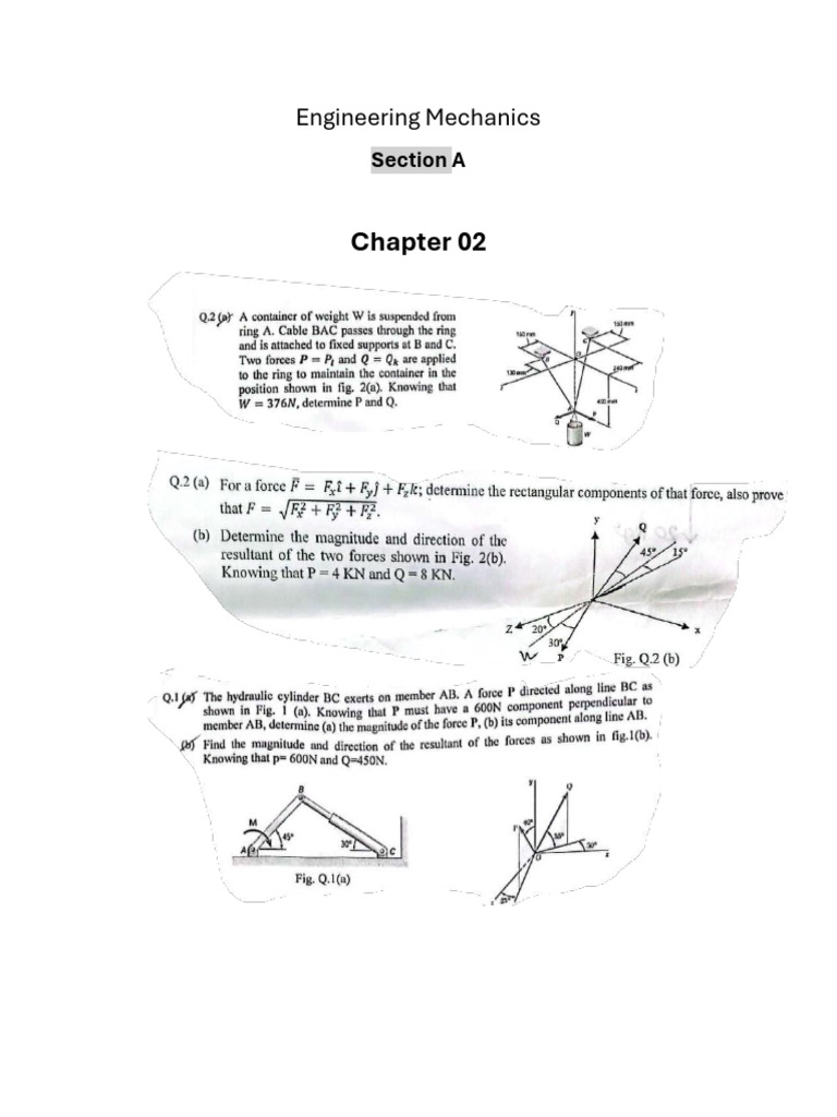 Engineering Mechanics Questions | PDF