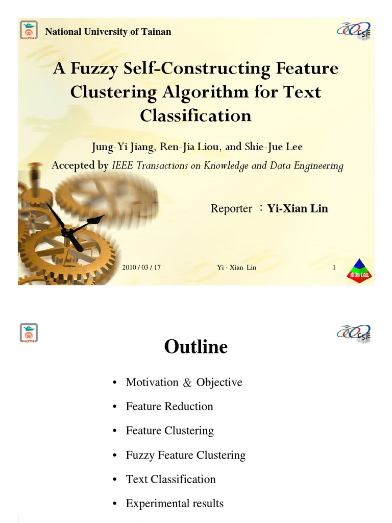 A Fuzzy Self Constructing Feature Clustering Algorithm For Text ...