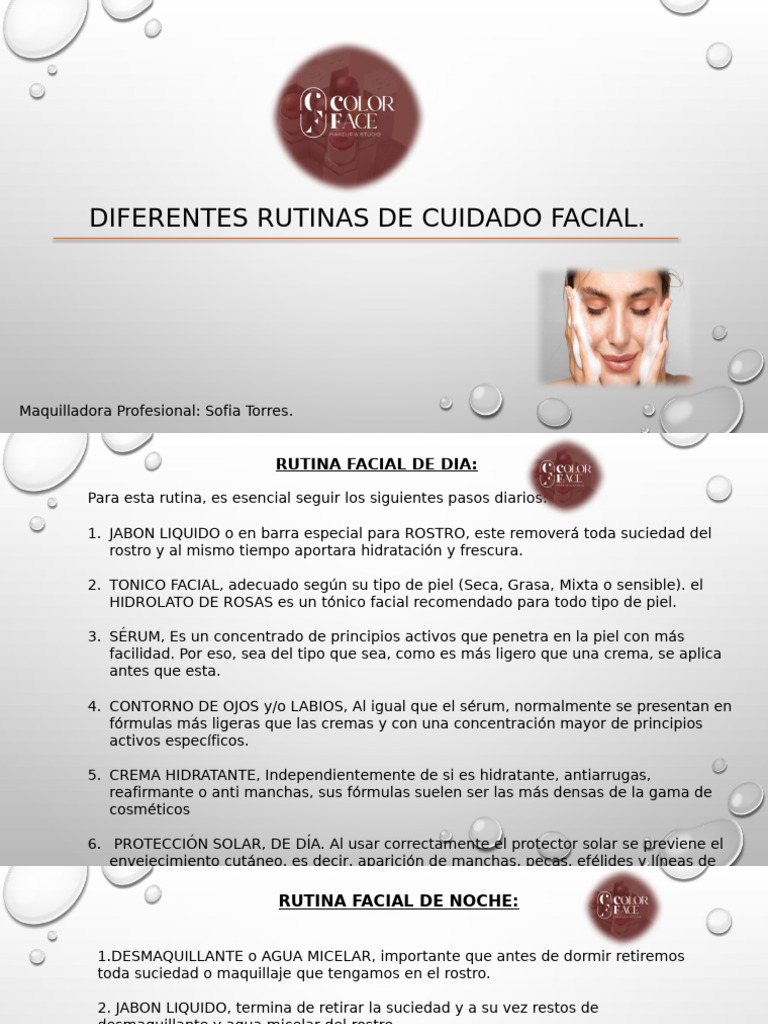 Diferentes Rutinas de Cuidado Facial | PDF | Productos cosméticos ...