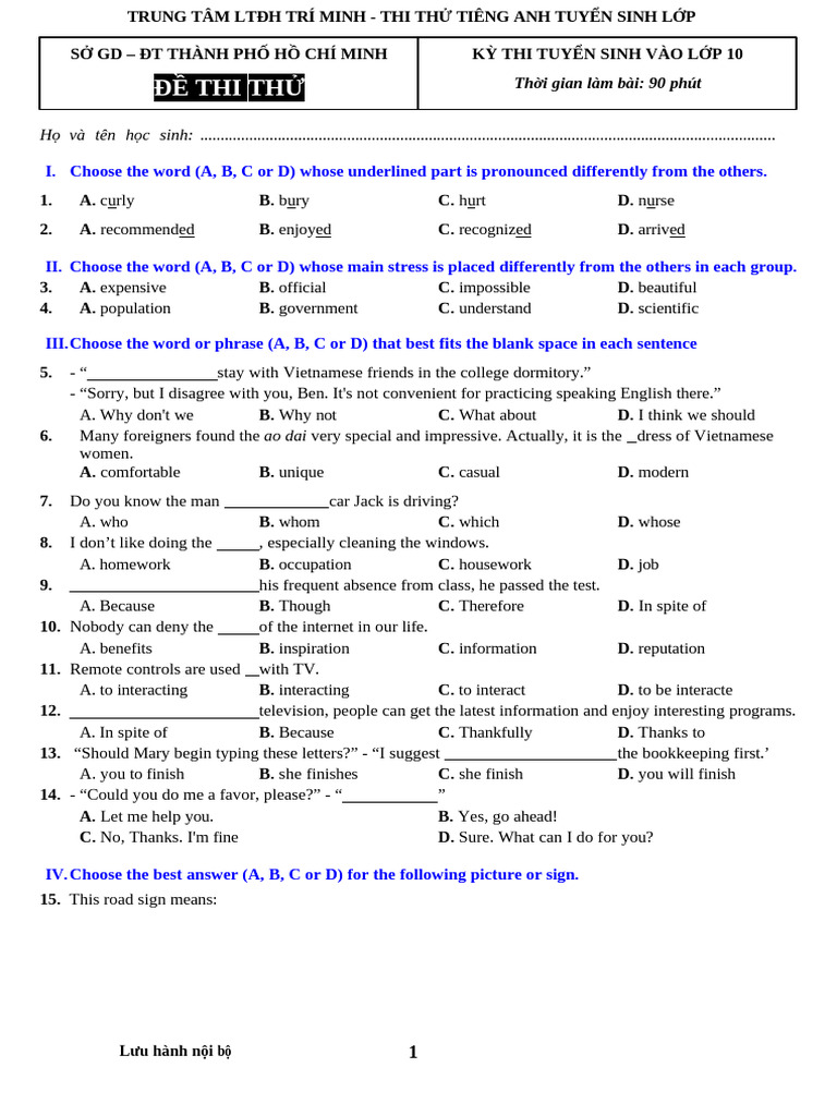 English Test for 10th Grade Admission | PDF | Rainforest