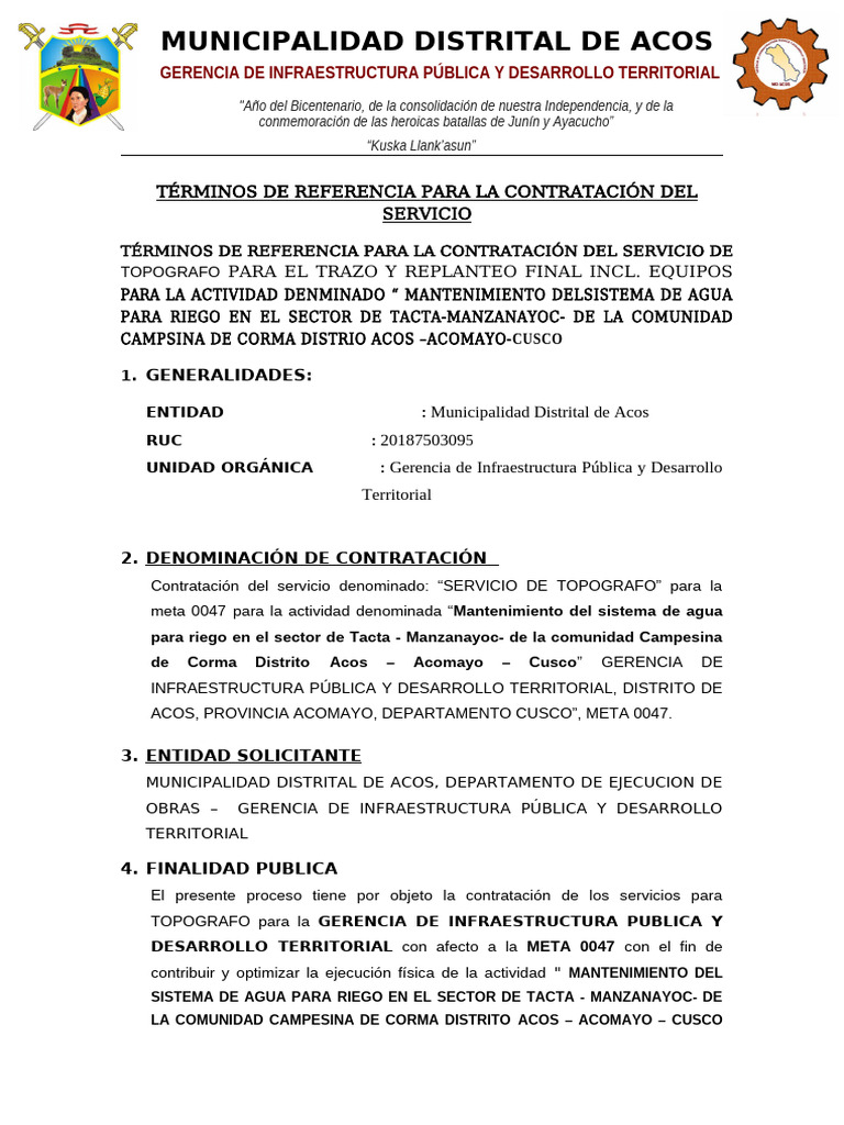 TDR Topografo Final | PDF | Topografía