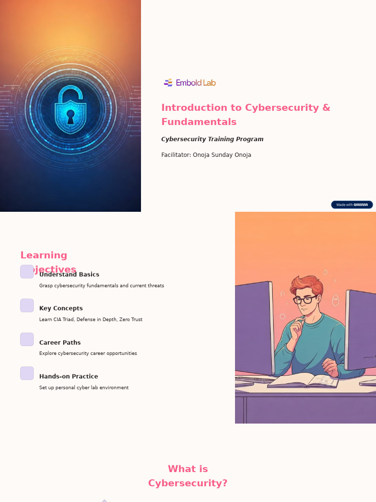 Class 1 - Introduction To Cybersecurity & Fundamentals | PDF | Security ...