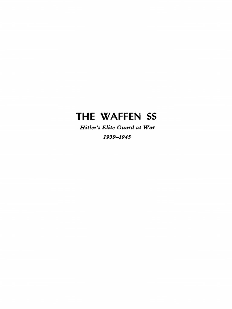 Waffen SS: Hitler's Elite Military Force | PDF | Schutzstaffel | Nazi ...