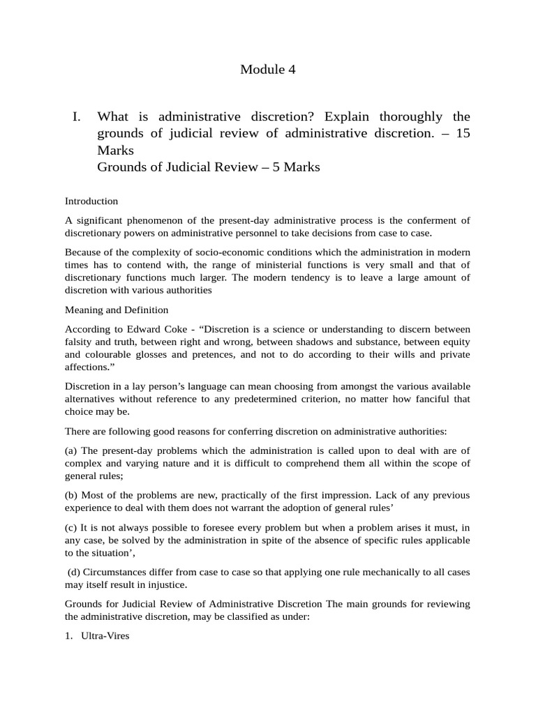 Module 4 Administrative Law | PDF | Accountability | Governance