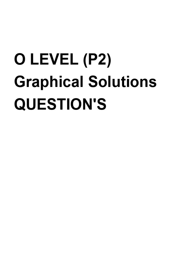 O Level Graphical Solutions and Analysis | PDF | Slope | Cartesian ...