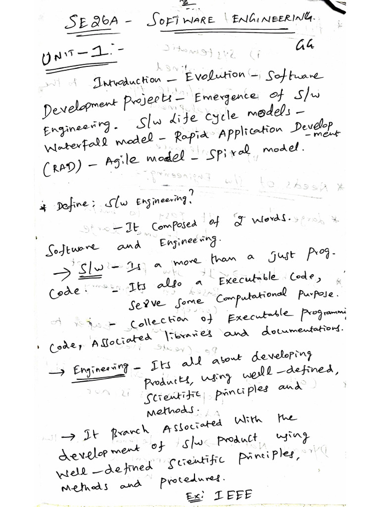 Software Engineering Unit-1 | PDF
