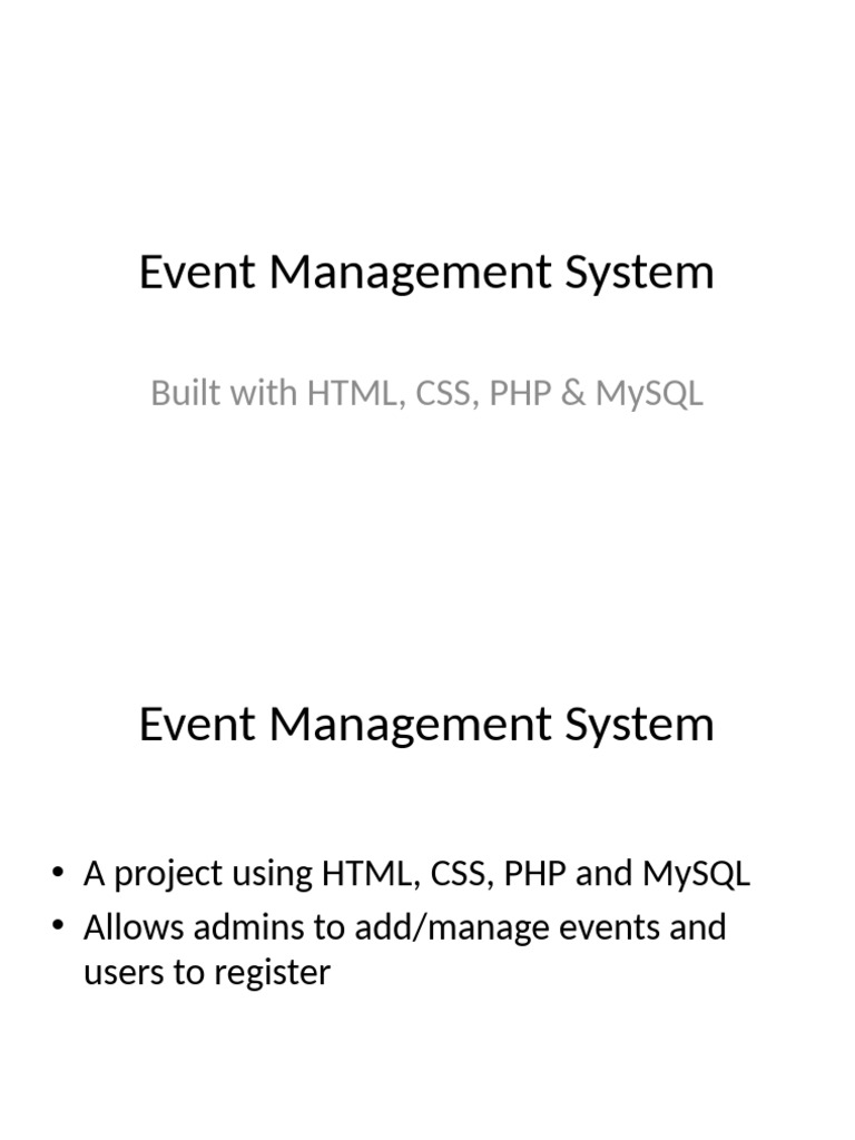 Event Management System | PDF