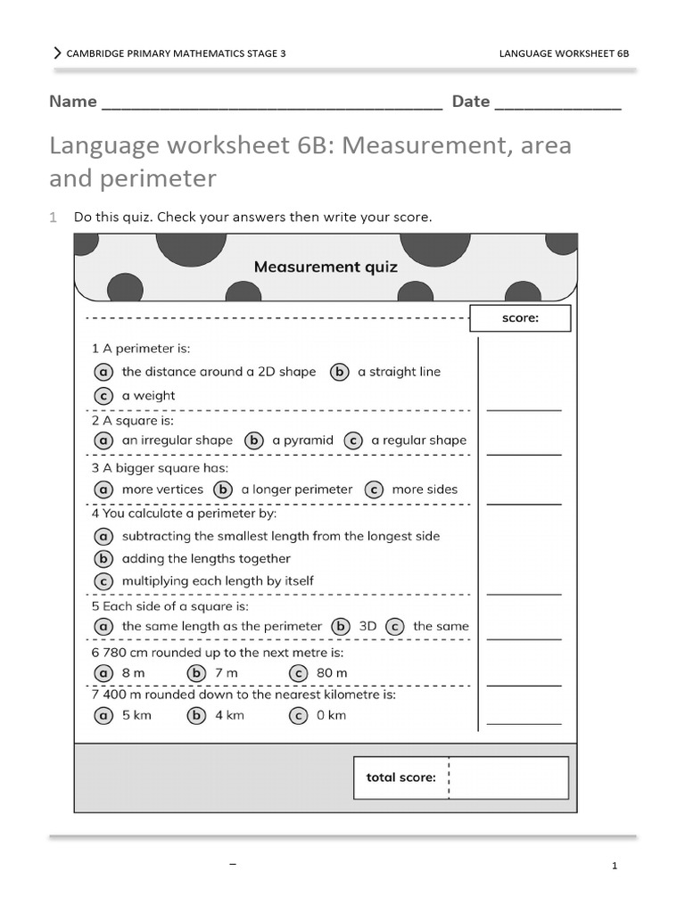 Grade 3 Maths Measurement Quiz | PDF