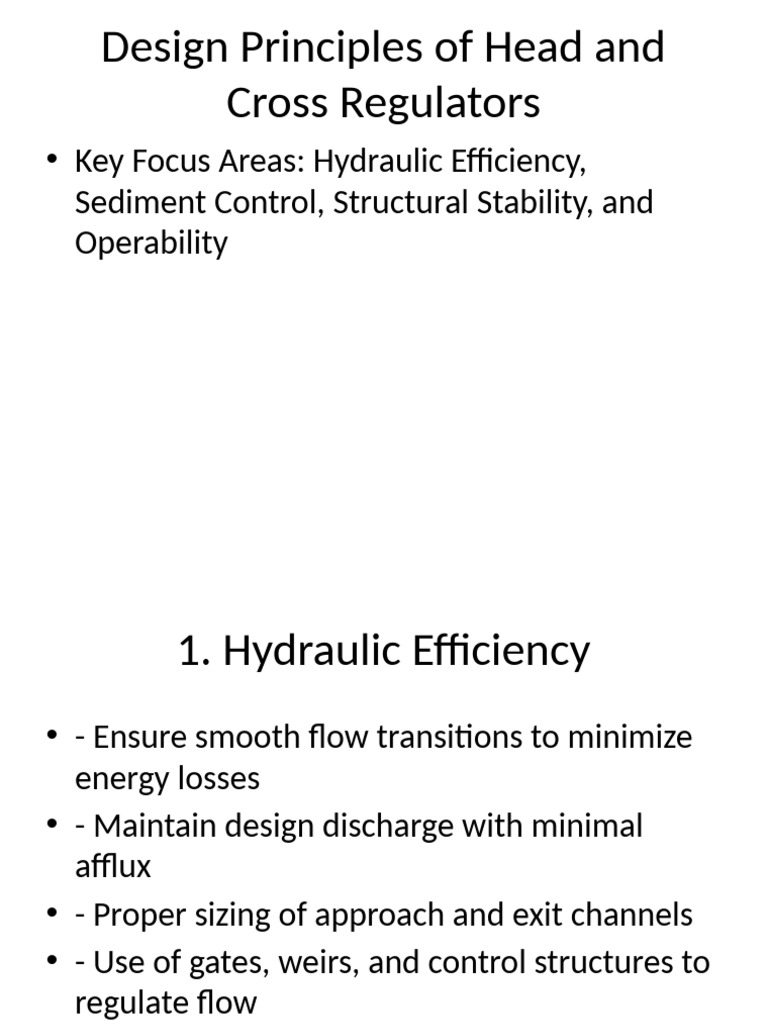 Head Cross Regulators Design Principles | PDF