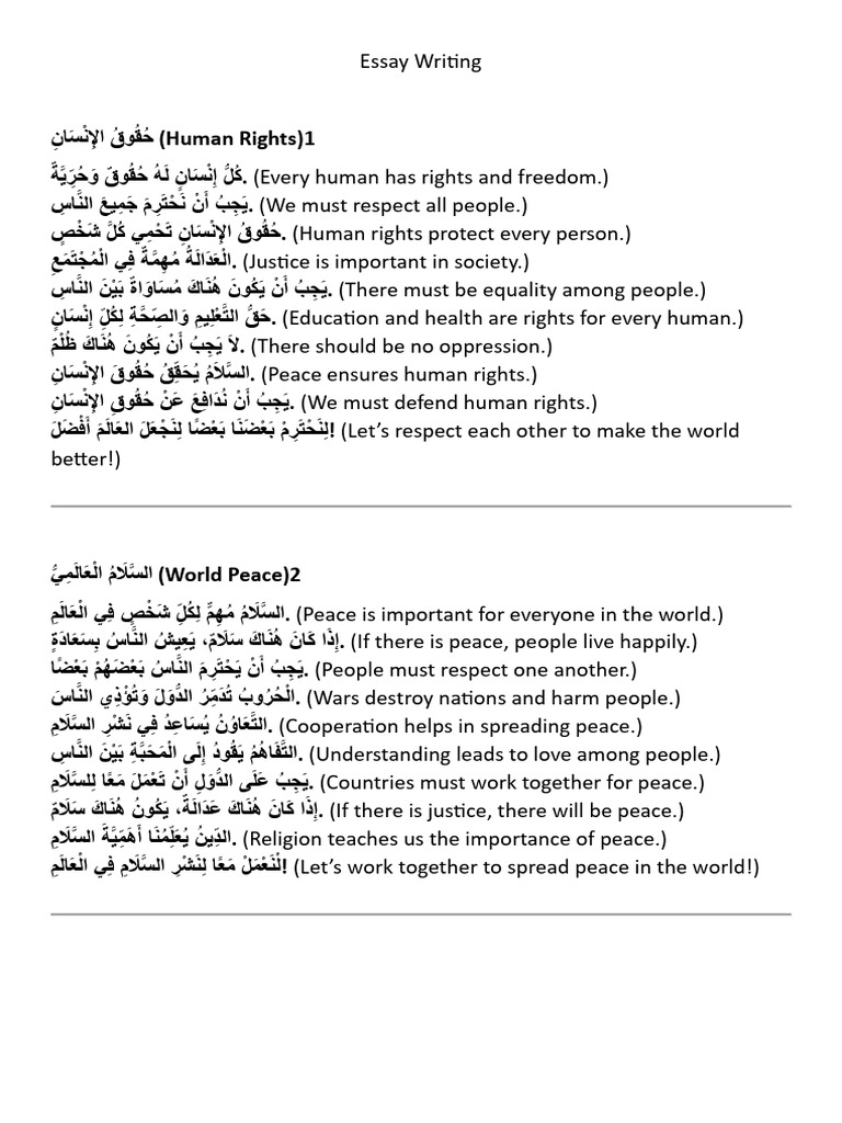 Essay Writing Nios Arabic | PDF