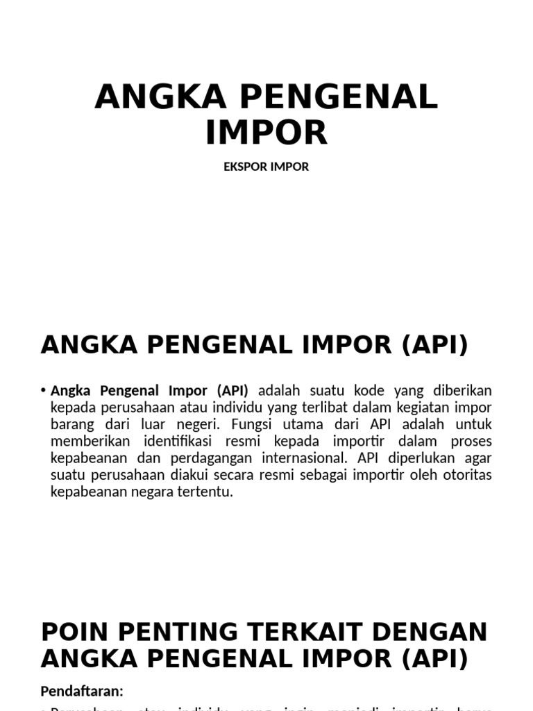 Angka Pengenal Impor Dan Prosedur Transaksi Impor | PDF