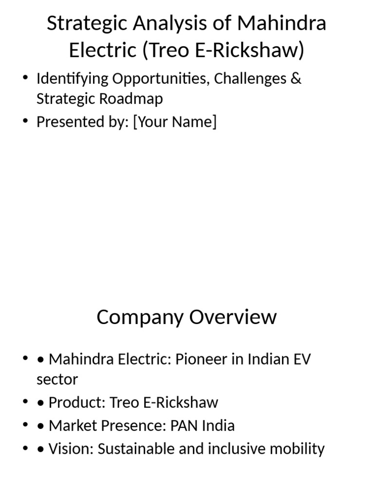 Mahindra Electric Strategy Analysis | PDF | Sustainability | Swot Analysis