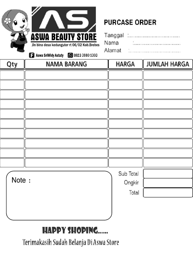 Nota Aswa Hitam Putih | PDF