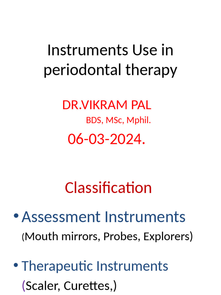 Perio Instruments Classification - 024652 | PDF | Periodontology ...
