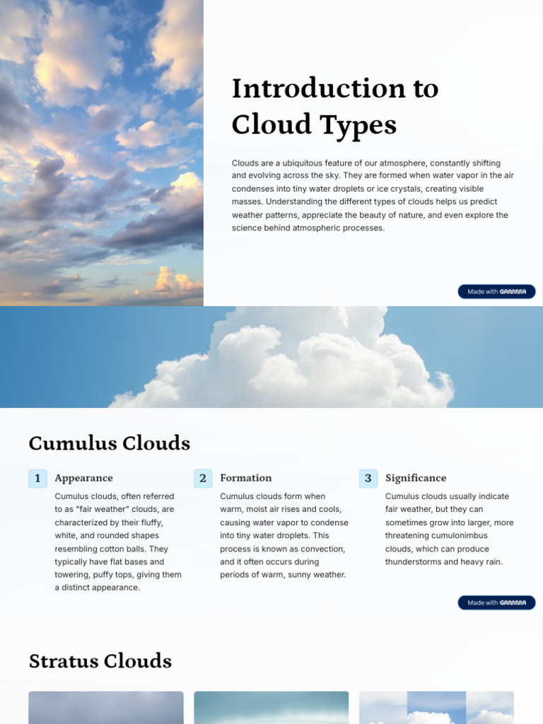 Introduction To Cloud Types | PDF | Cloud | Thunderstorm