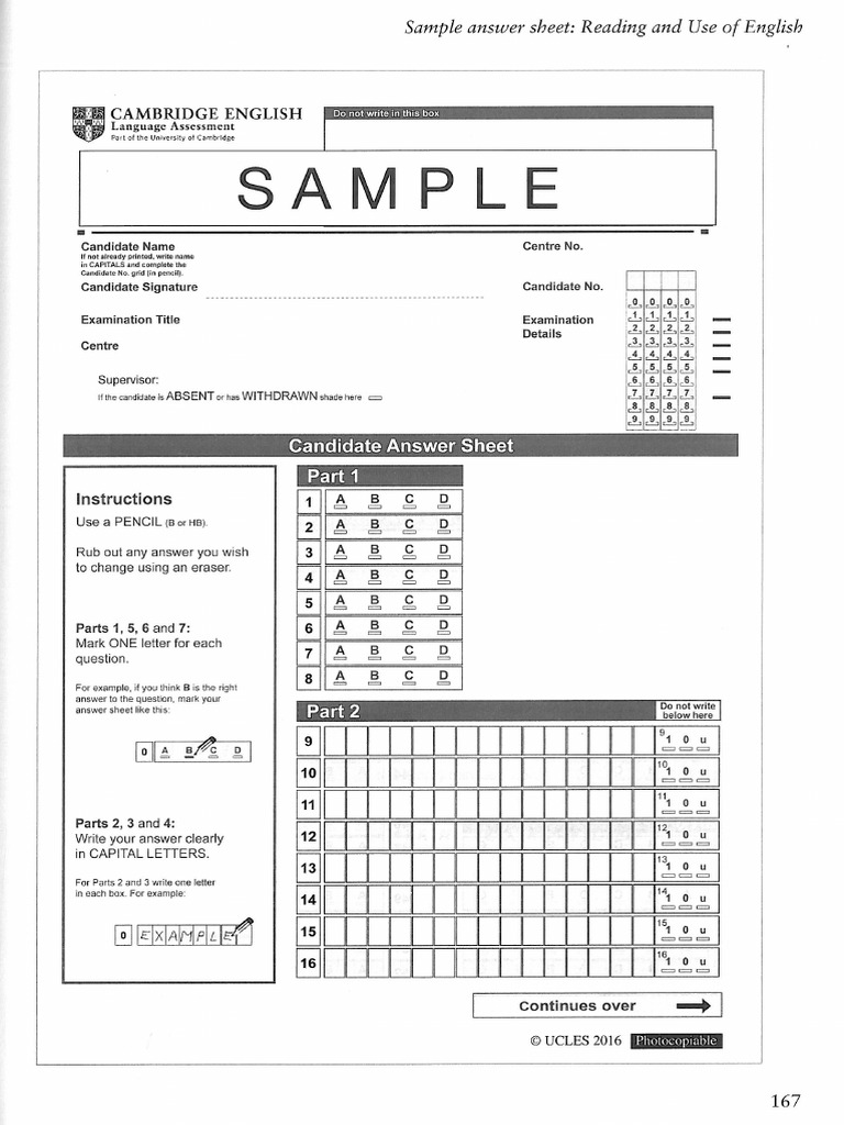 Answer Sheets | PDF