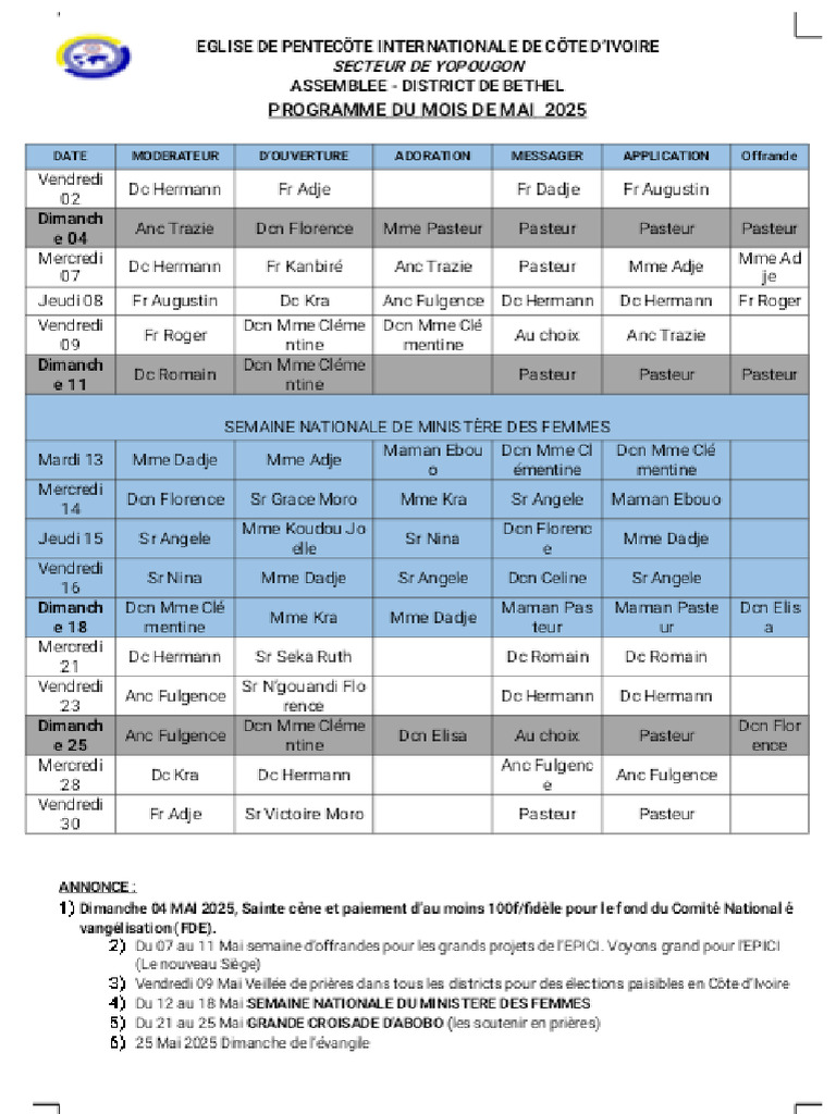 Programme MAI 2025-1 - Phoenix | PDF