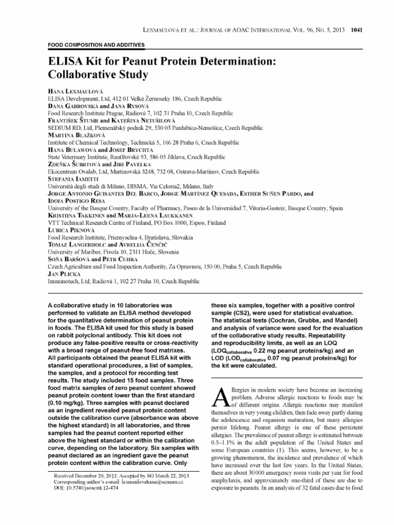 10 5740@jaoacint 12-474 | PDF | Allergy | Elisa