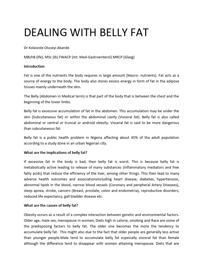 Dealing With Belly Fat | PDF | Adipose Tissue | Fat
