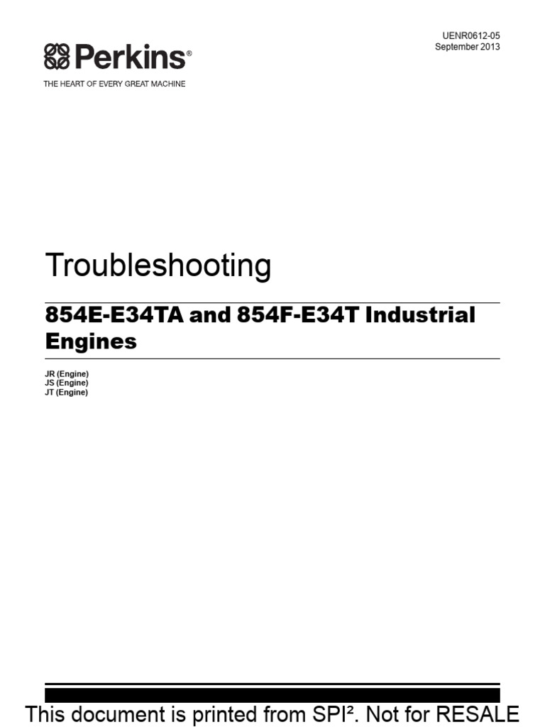Troubleshooting 854E/E34T Engines Guide | PDF | Fuel Injection | Throttle