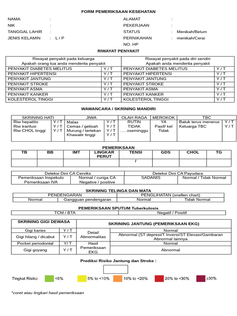 Skrining Deteksi Dini Faktor Resiko PTM | PDF