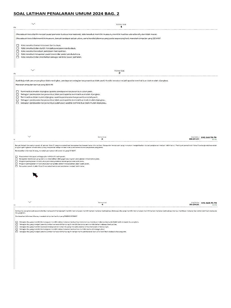 Soal Latihan Penalaran Umum 2024 Bag 2 | PDF
