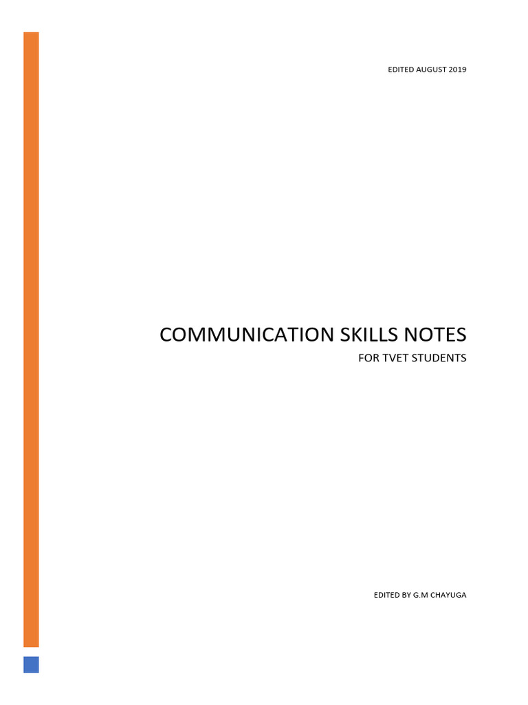 Communication Skills for TVET Students | PDF | Communication | Memorandum